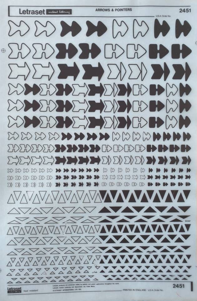 ARROWS Symbols Letraset Rub on Symbol Shape Transfers - Etsy