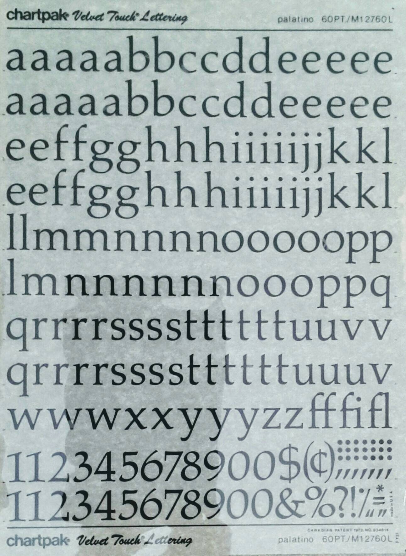 PALATINO Chartpak Letter/number Dry Rub on Transfers ref - Etsy