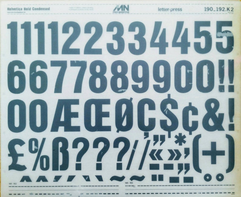 HELVETICA BOLD NUMBERS Mecanorma Instant Rub on Numeral - Etsy