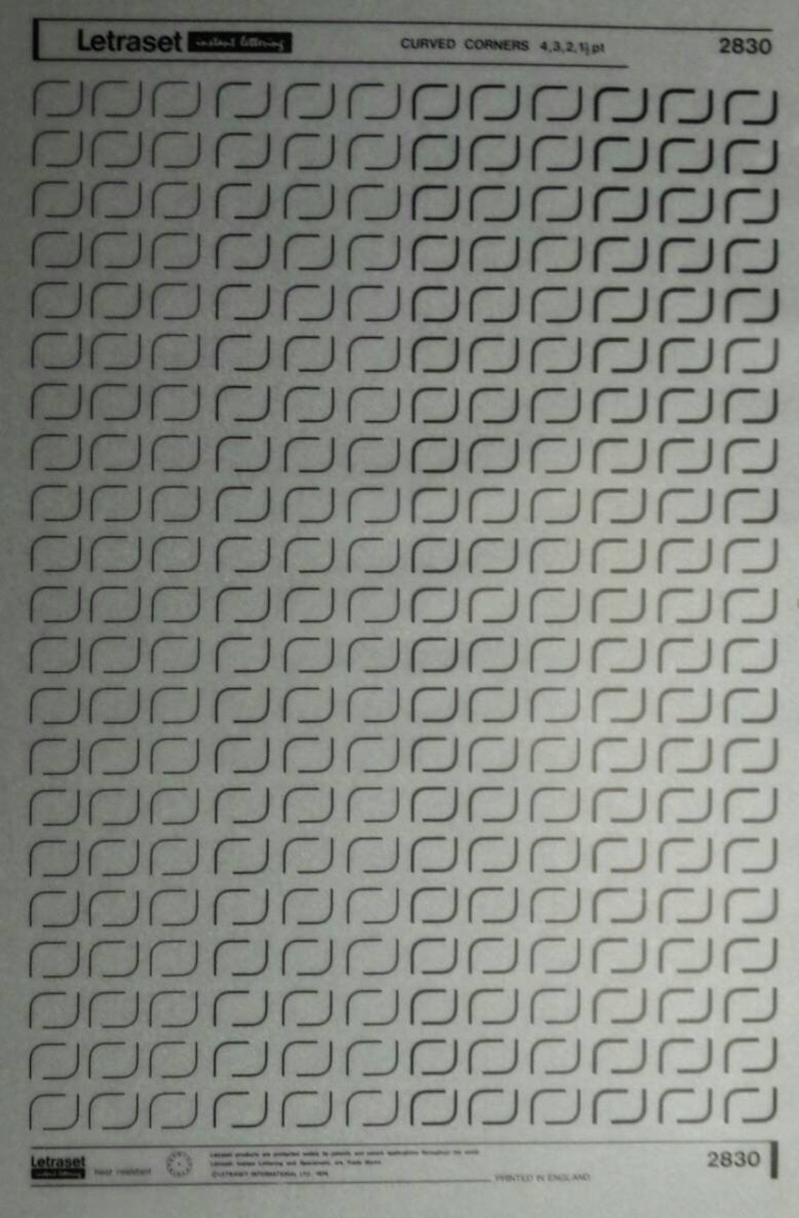 CURVED / STRAIGHT CORNERS / Line Rule Corners Letraset Rub - Etsy UK