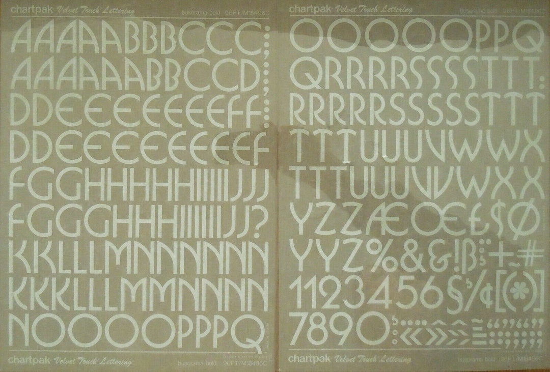 BUSORAMA BOLD - White Chartpak Letter/number Dry Rub on Transfers - Etsy