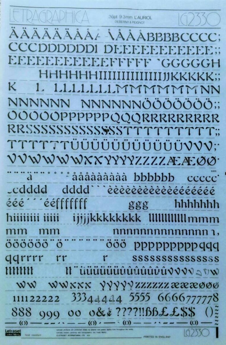 L'AURIOL Letragraphica Letraset Dry Rub on Letter - Etsy