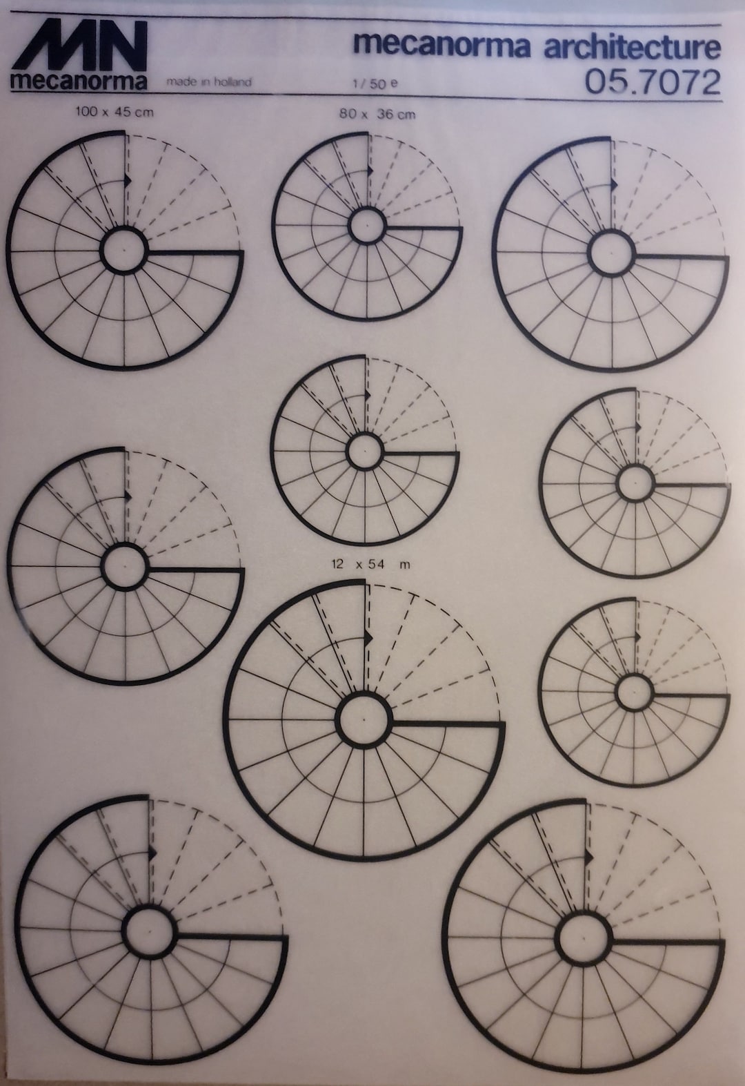 Overhead CIRCULAR STAIRCASE Symbols - Mecanorma Vintage Dry Rub on ...