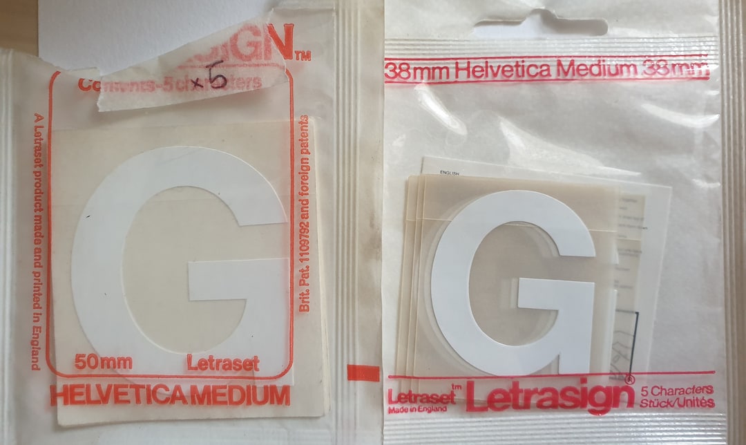 LETRASIGN White VINYL LETTERS / 38mm and 50mm Letraset Letrasign ...
