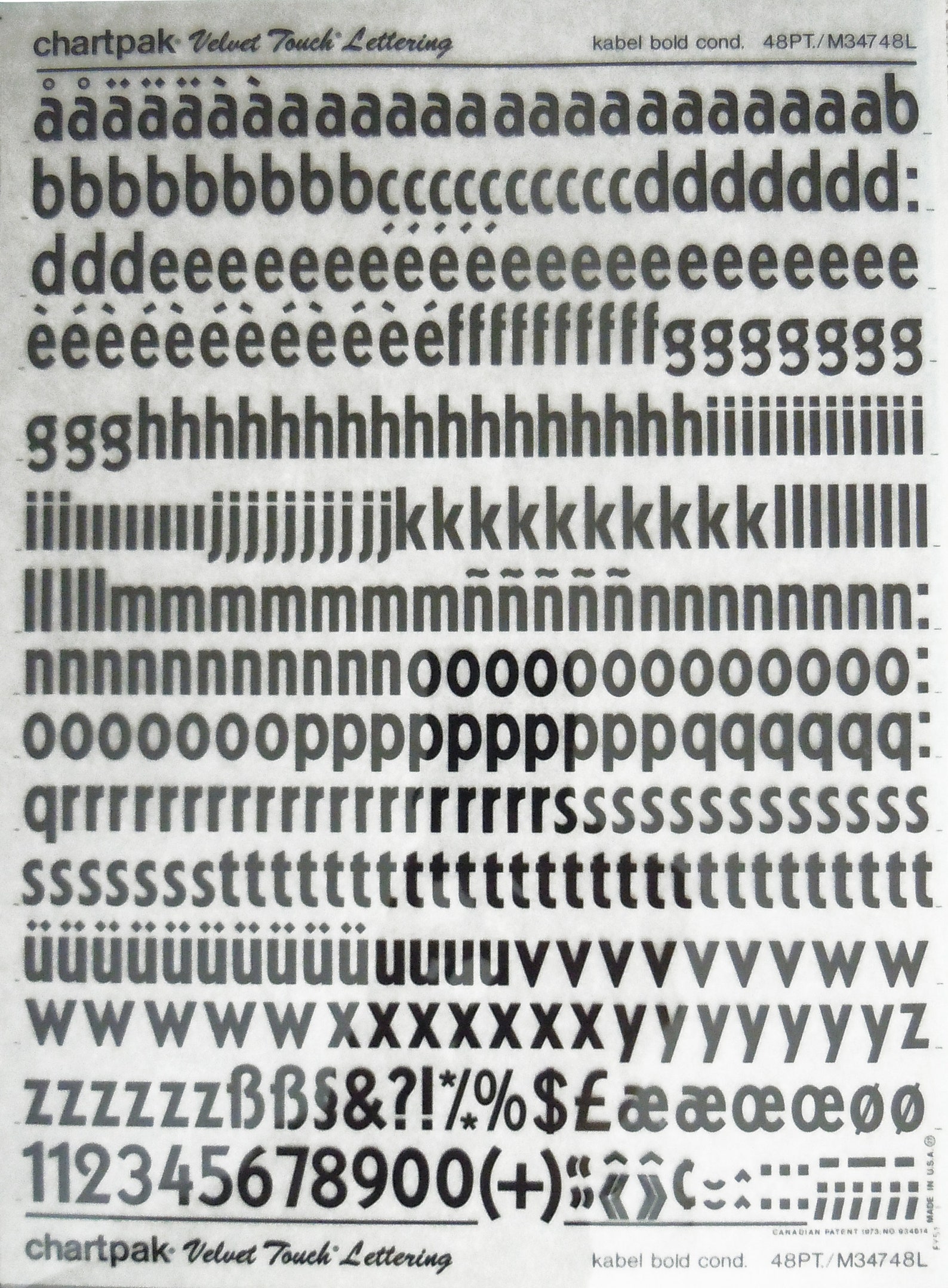 KABEL BOLD CONDENSED Chartpak Dry Letter Transfers choose Font Size - Etsy