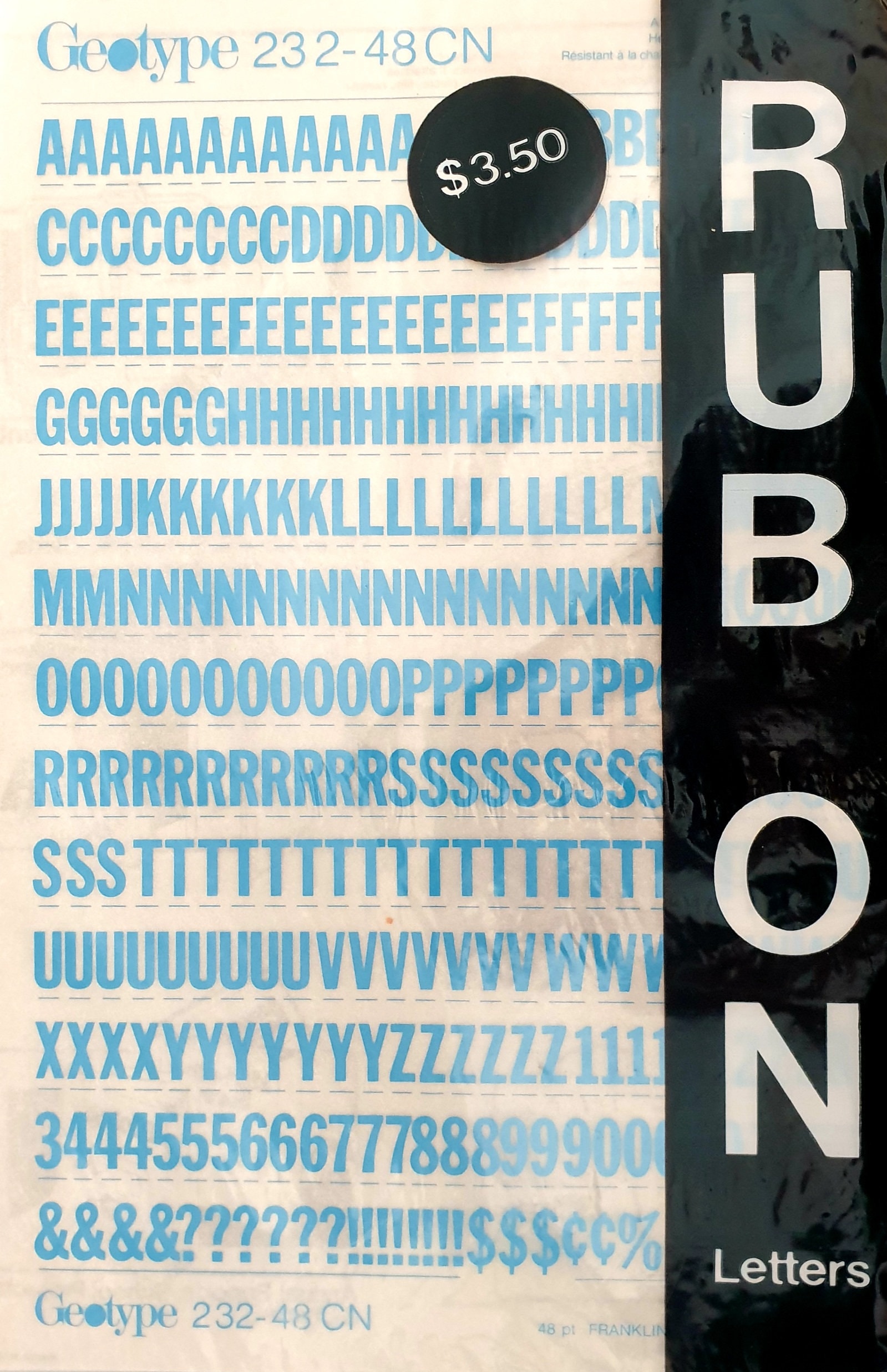 Blue FRANKLIN GOTHIC EXTRA Condensed 42pt/48pt Geotype Instant ...