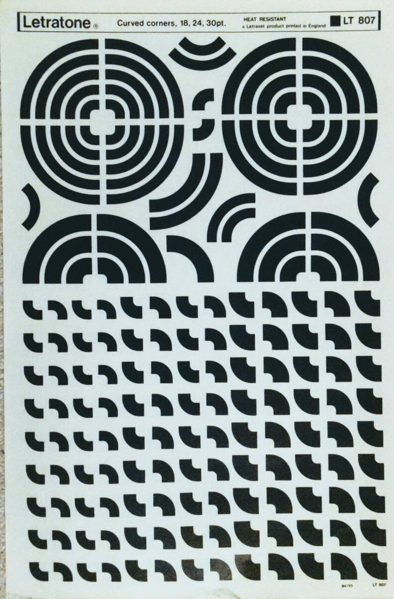 CURVED CORNERS Manga SCREENTONE Letraset Letratone / Adhesive Backing ...