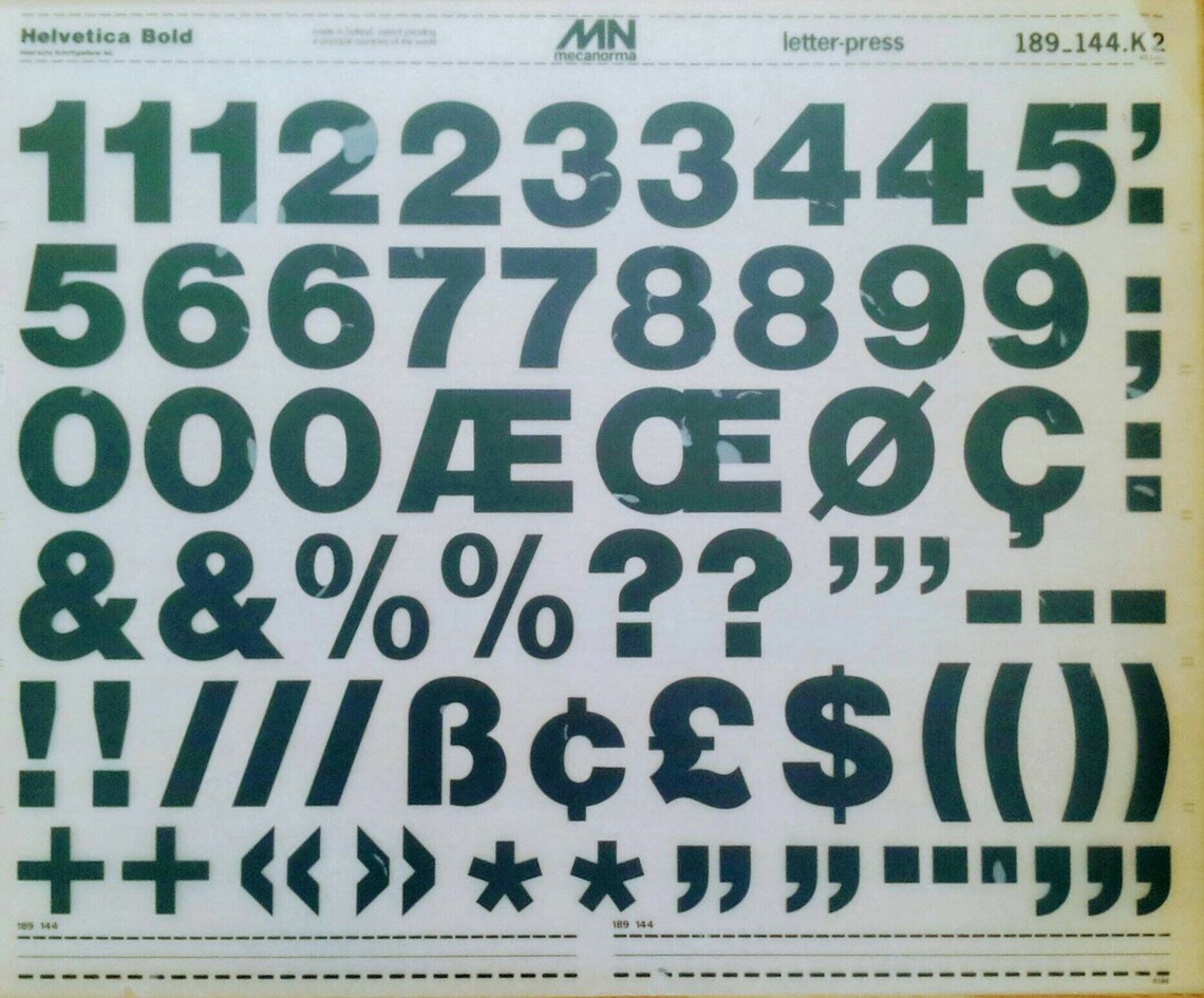 HELVETICA BOLD NUMBERS Mecanorma Instant Rub on Numeral - Etsy