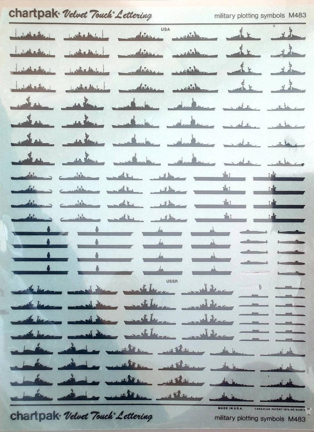 MILITARY PLOTTING SYMBOLS / Warships / Aircraft Rub on Transfers ...