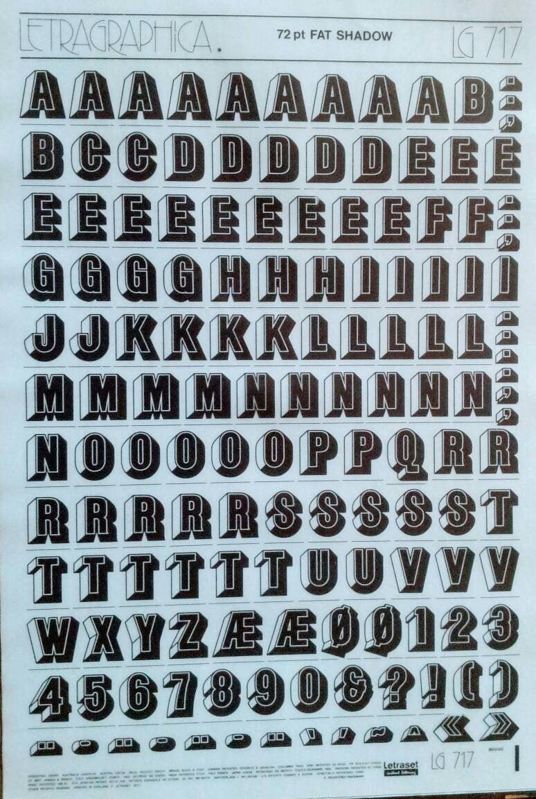 Paper, Party & Kids VICTORIAN INLINE SHADED Letragraphica Letraset dry ...