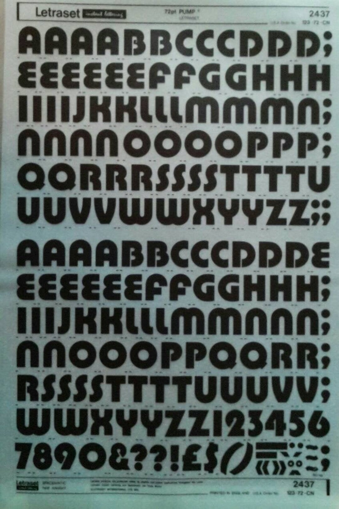 PUMP Letraset Vintage Dry Rub on Instant Letter Transfers choose Font ...
