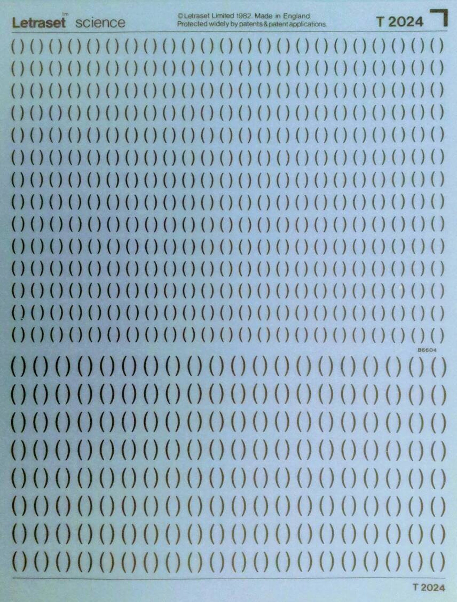 BRACKETS SYMBOLS Letraset Rub on Symbol Shape Transfers (choose Style ...