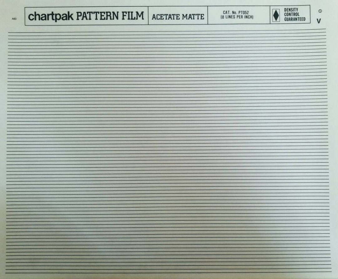 LINES (8 - 65 Lines per Inch) #PT047 - #PT122 Chartpak Manga Screentone ...