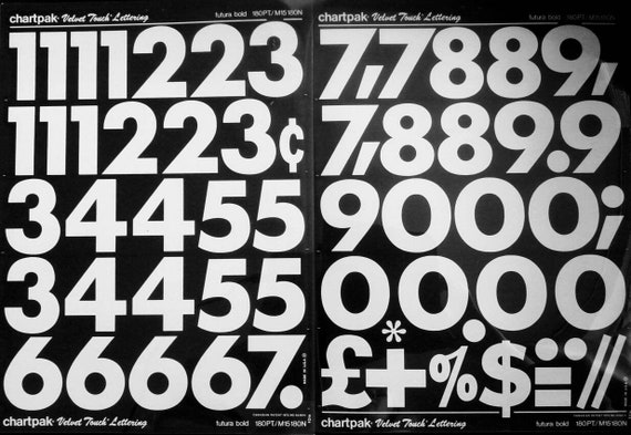 FUTURA BOLD White Numbers Chartpak Number Dry Rub on Transfers - Etsy