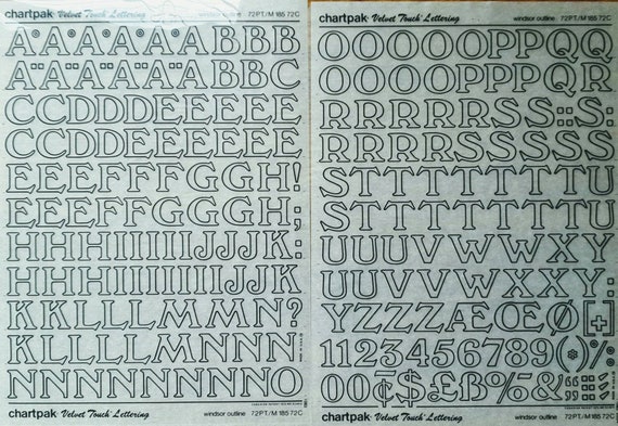 WINDSOR OUTLINE Chartpak Letter/number Dry Rub on Transfers - Etsy