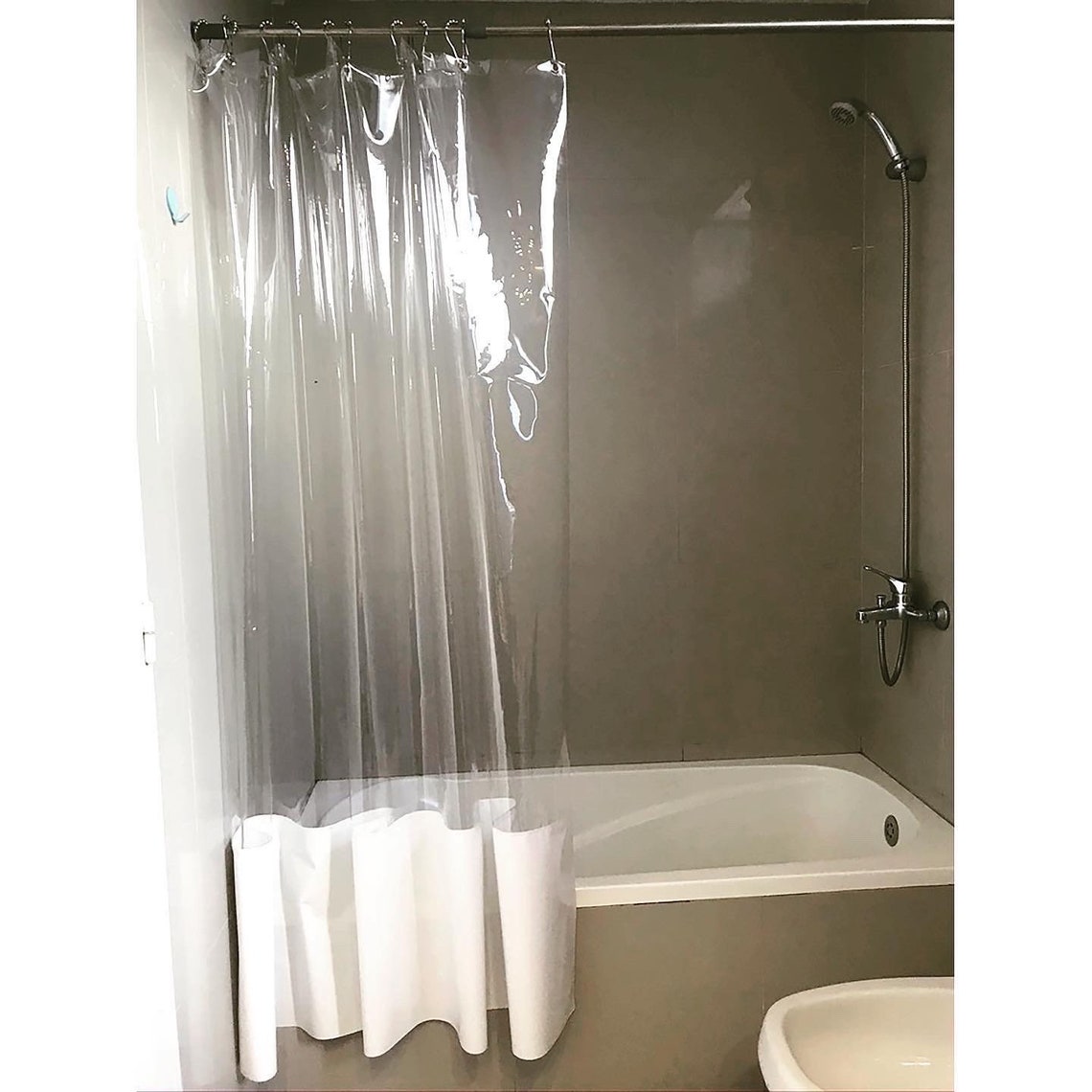 Clear Bicolor High Quality Shower Curtain With Metal Eyelets - Etsy