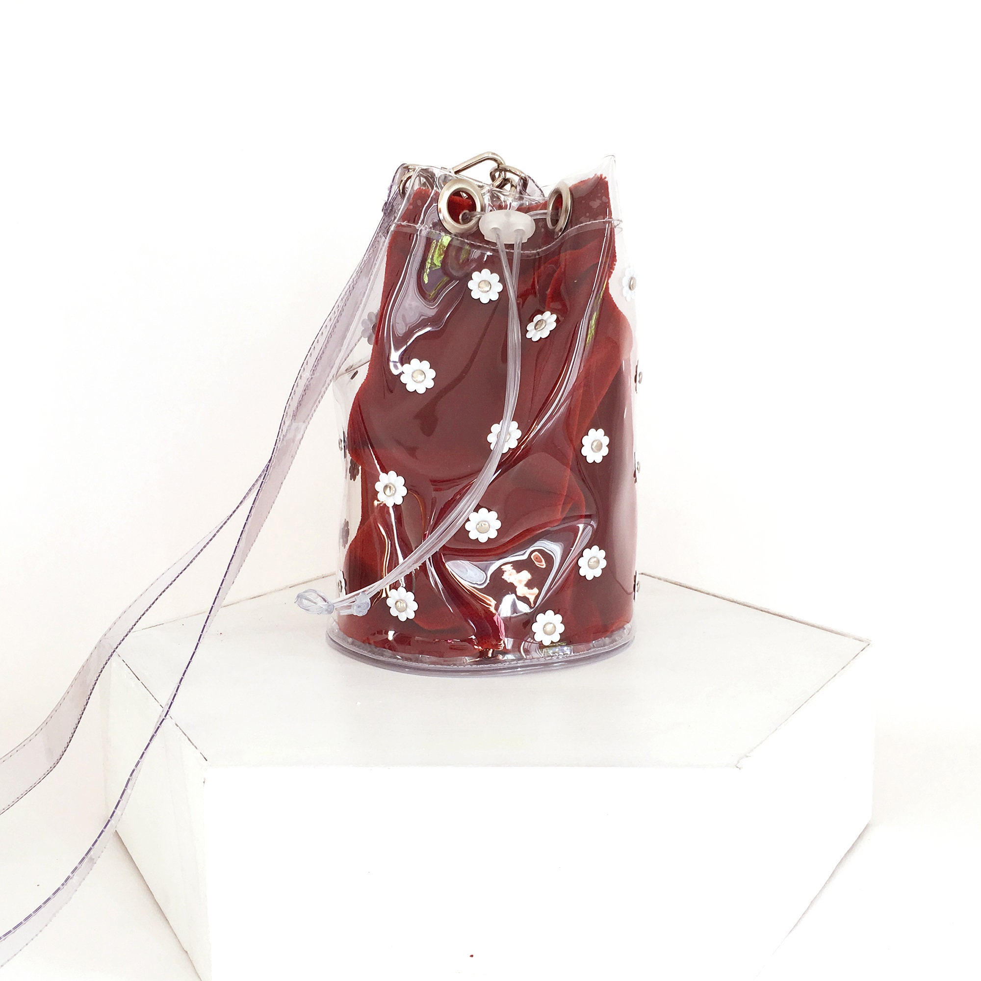 PVC Bucket Bag With Daisy Studs Removable - Etsy