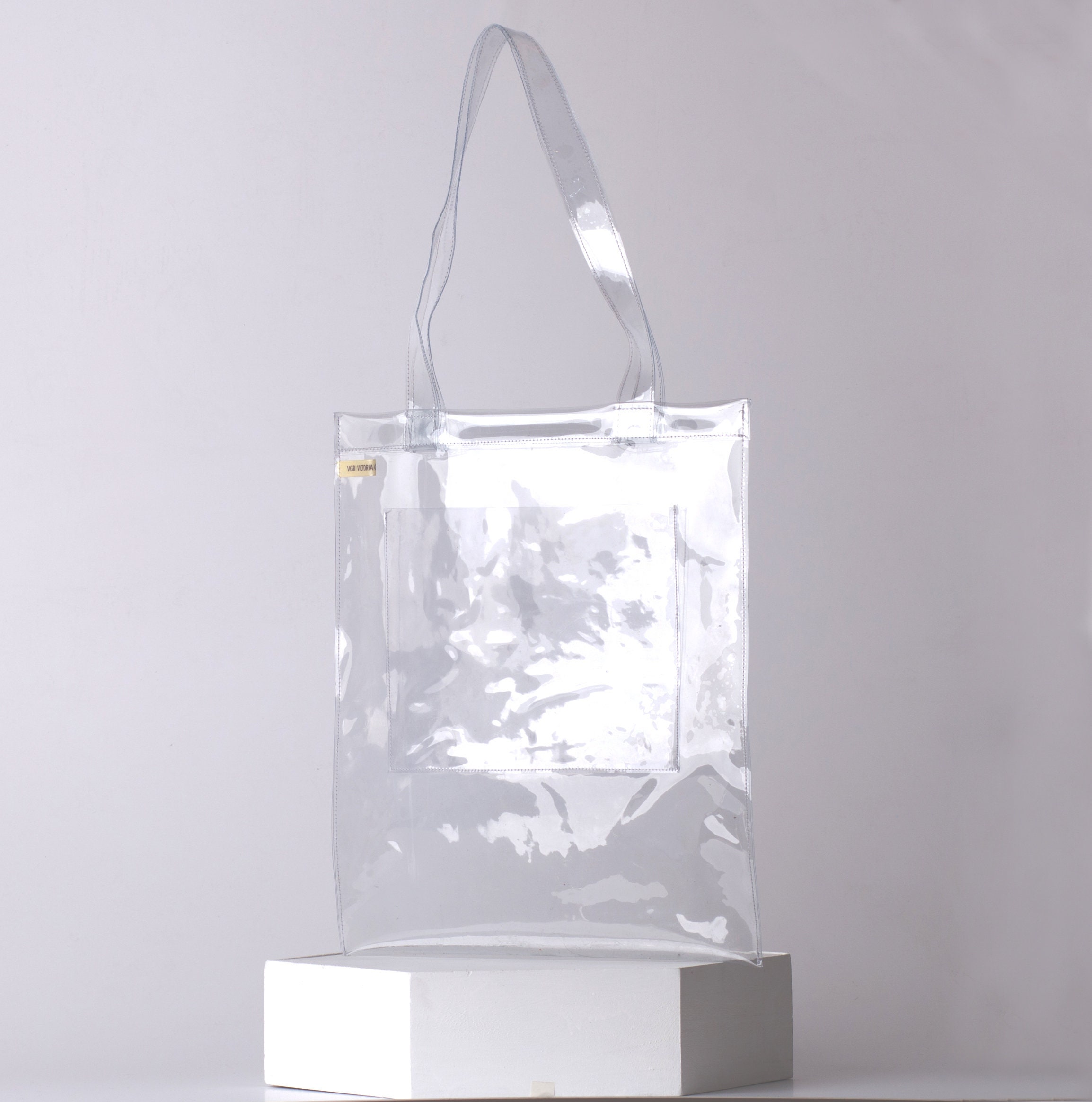 Sac cabas transparent PVC poche imperméable totebag shopper | Etsy