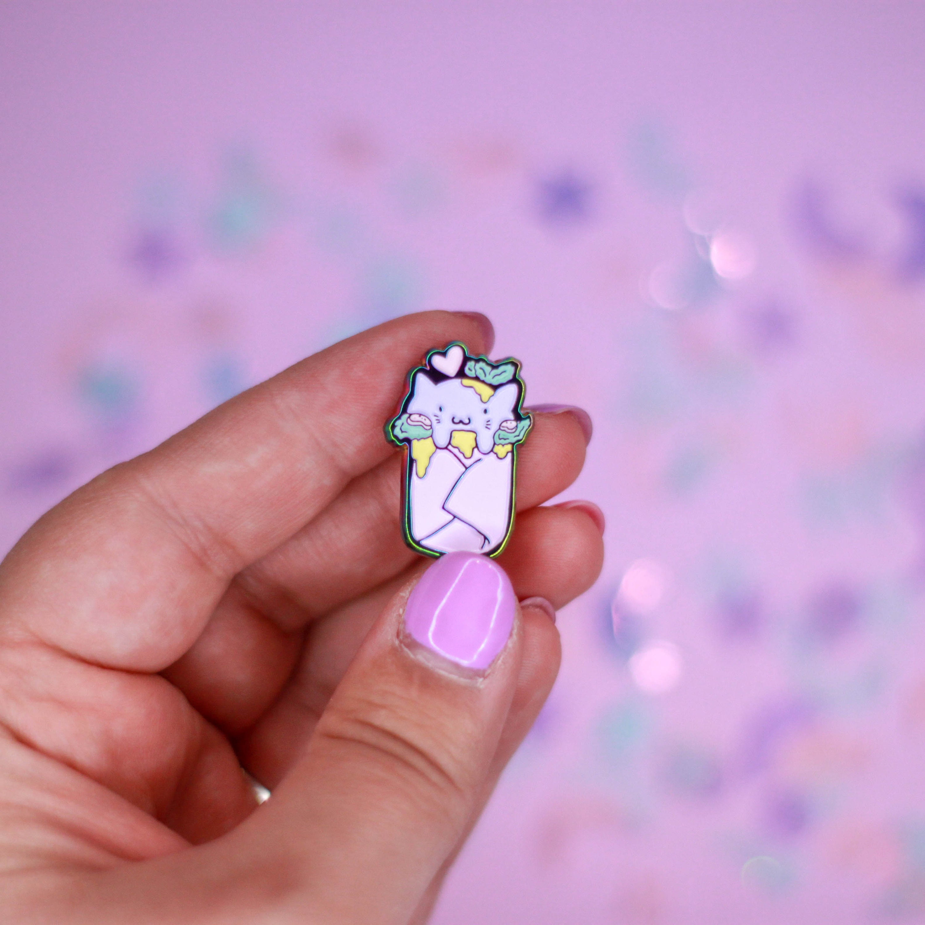 Purrito Rainbow Plated Enamel Pin | Etsy