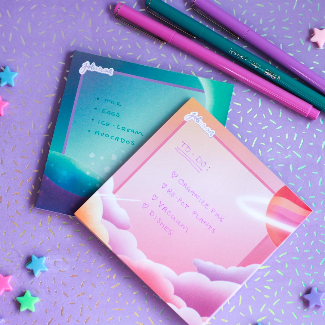 Galaxy Skies Notepad - Cute Dreamy Stationery - Etsy