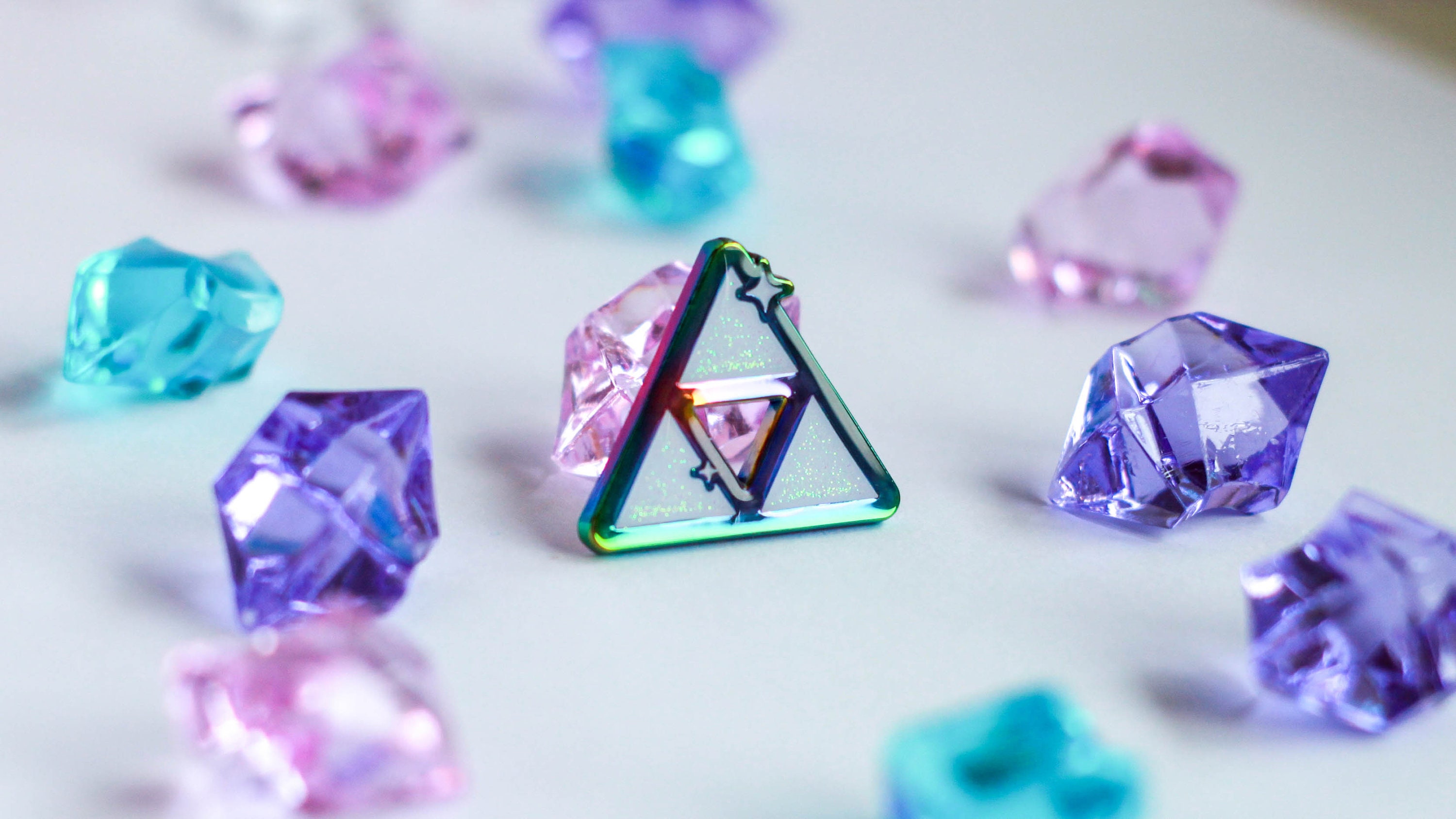 Triangle of Truth Enamel Pin Rainbow Metal & White Glitter | Etsy