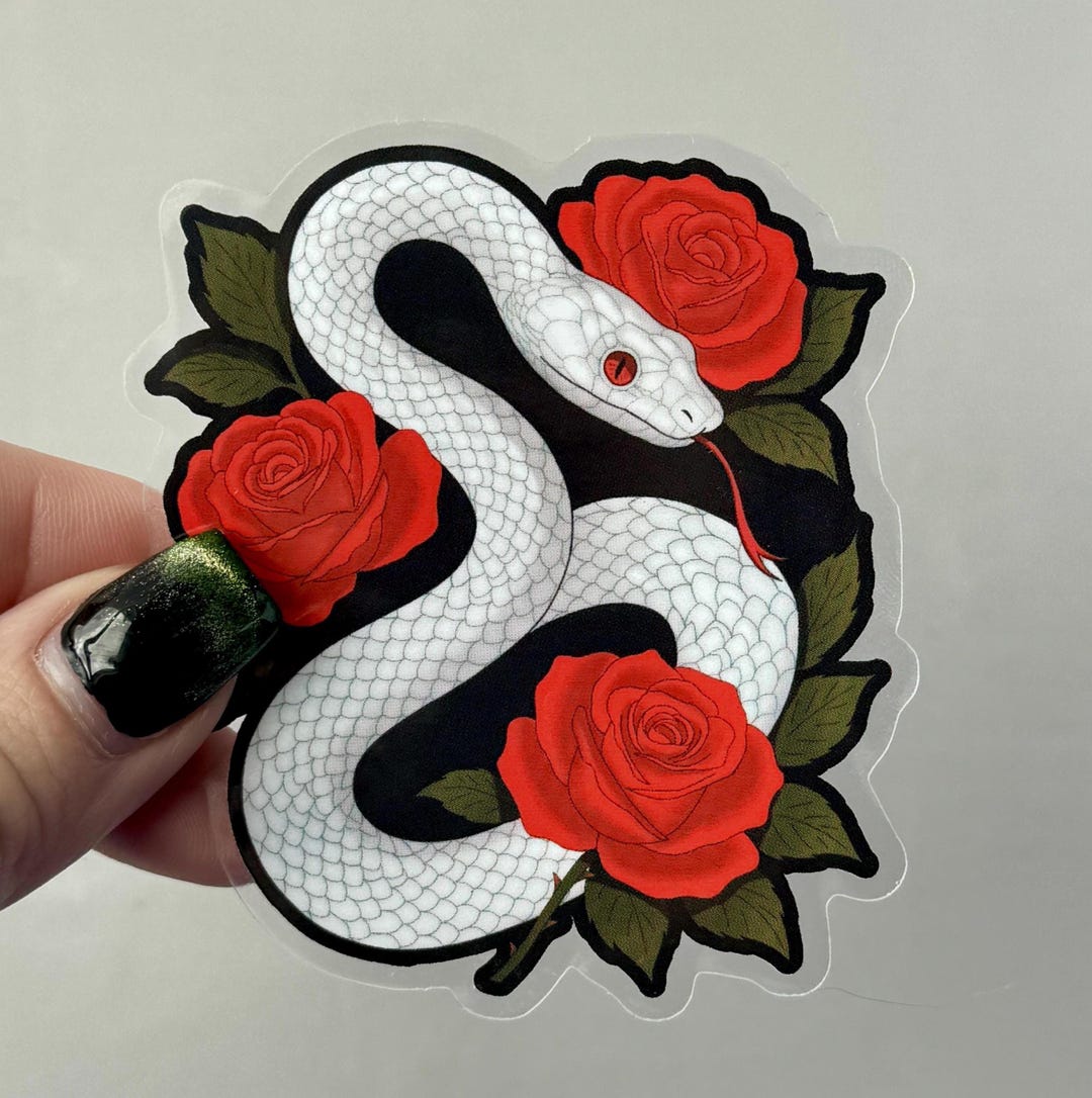 Snake & Roses Sticker | Mafia Romance, Waterproof Vinyl - Etsy