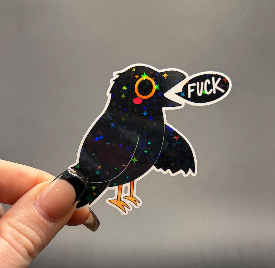 Holographic Crow Sticker | Funny Bird, Kindle, Laptop Decal - Etsy
