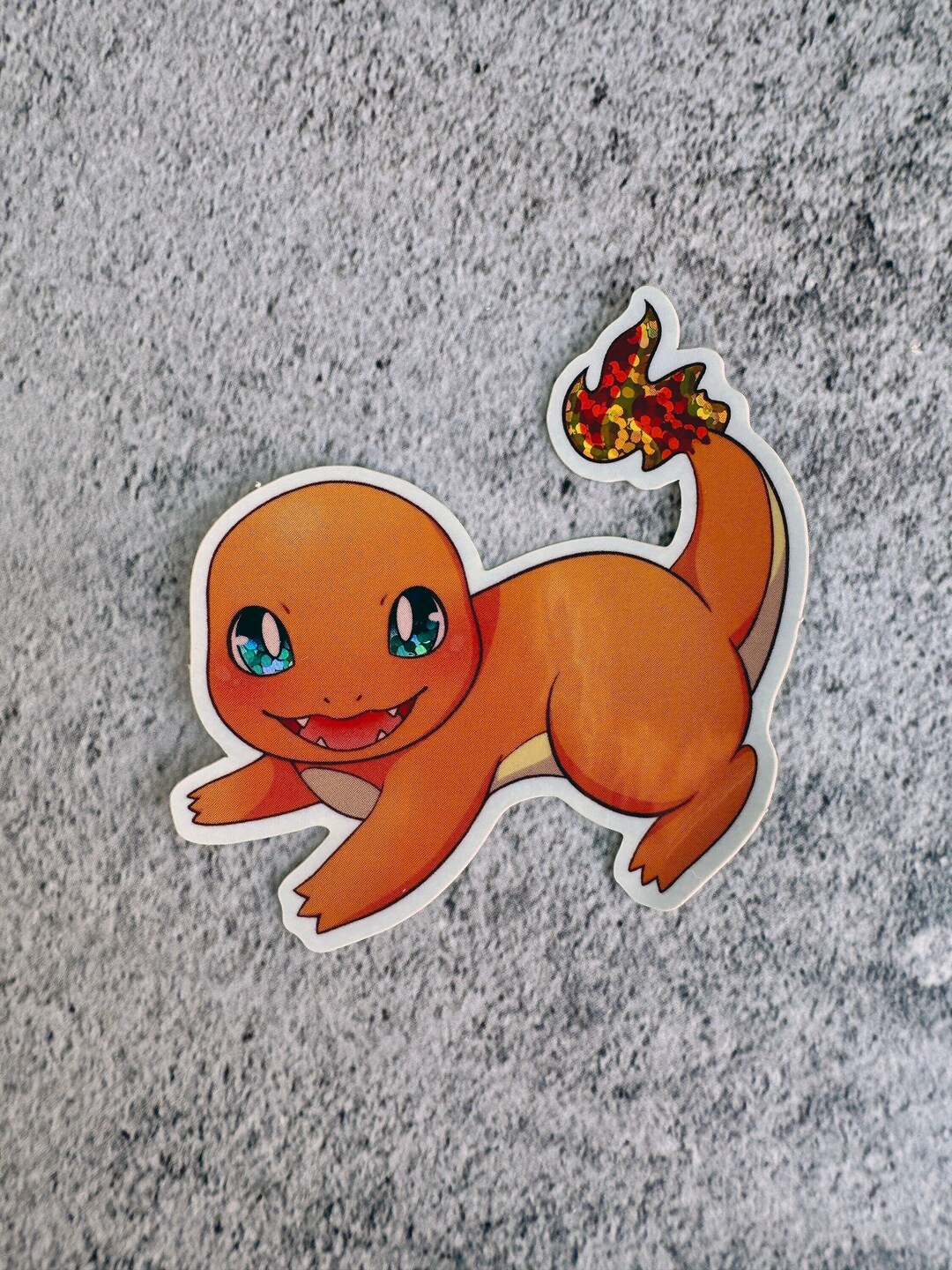 Charmander Pokemon Glitter Sticker | Chibi Pokemon Sticker, Charmander ...