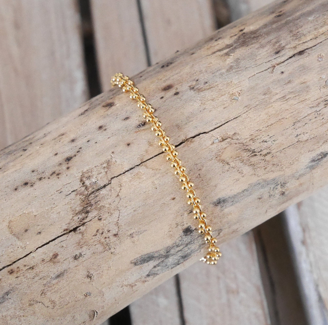 Minimalist Boho Chic Gold Thin Bracelet. Cluster Chain Bracelet, Gold ...