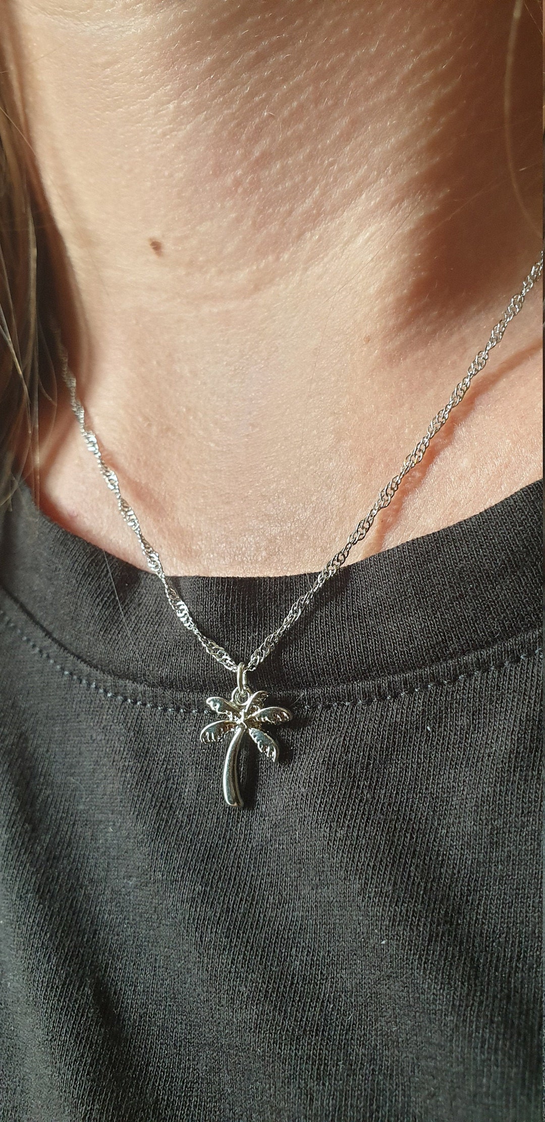 Silver Palm Tree Necklace - Etsy