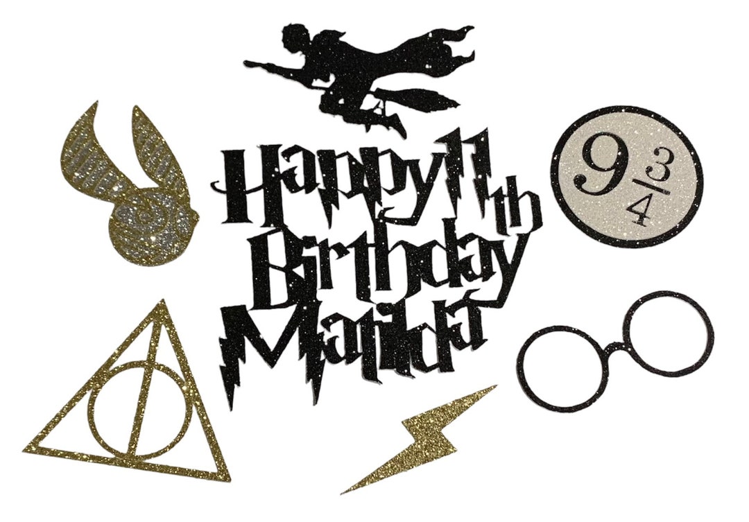 Harry Potter Personalised Glitter Card Birthday Cake Topper - Etsy