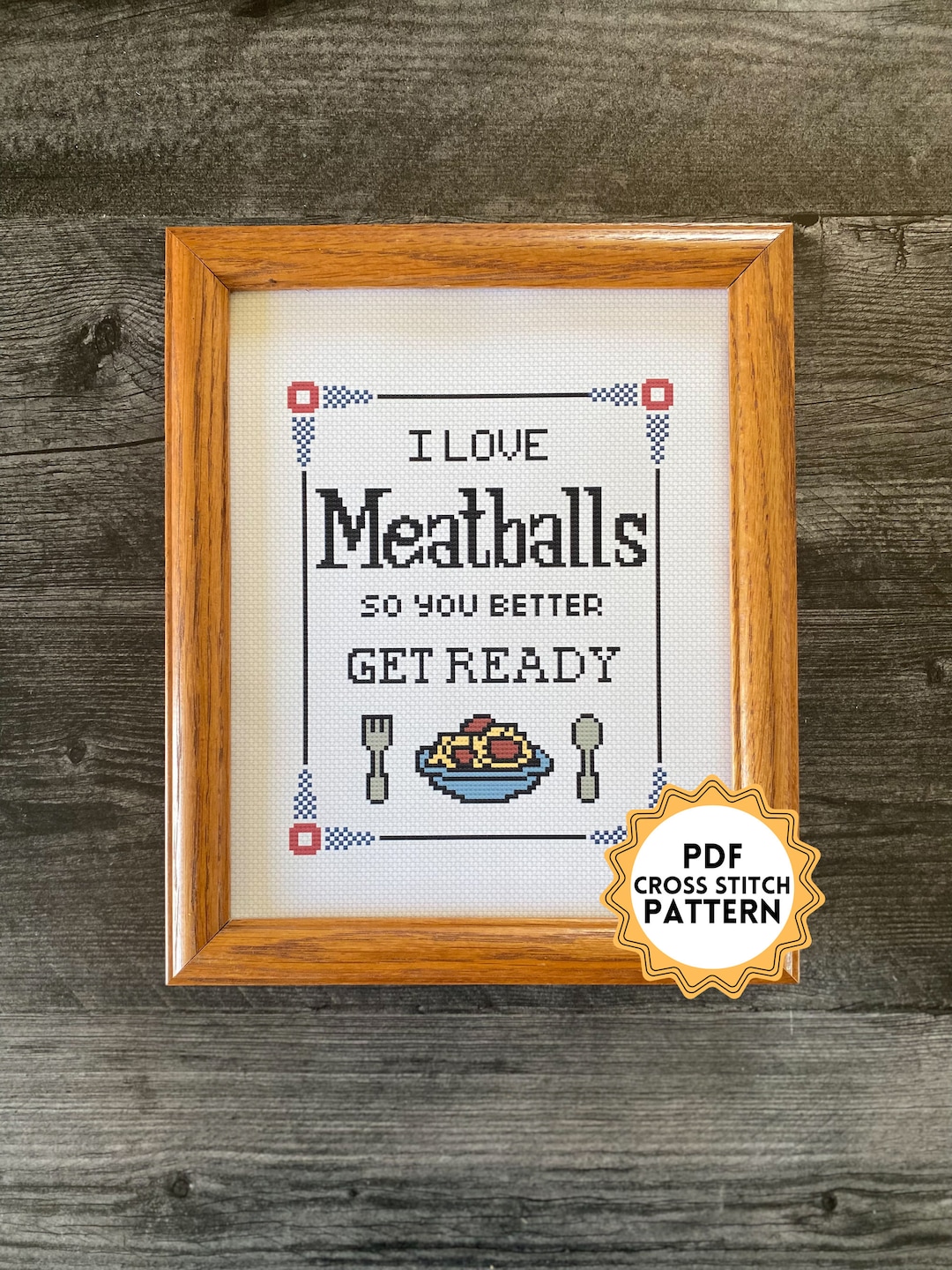 I Love Meatballs Kitchen Cross Stitch Pattern | Phish ~ PDF Pattern - Etsy