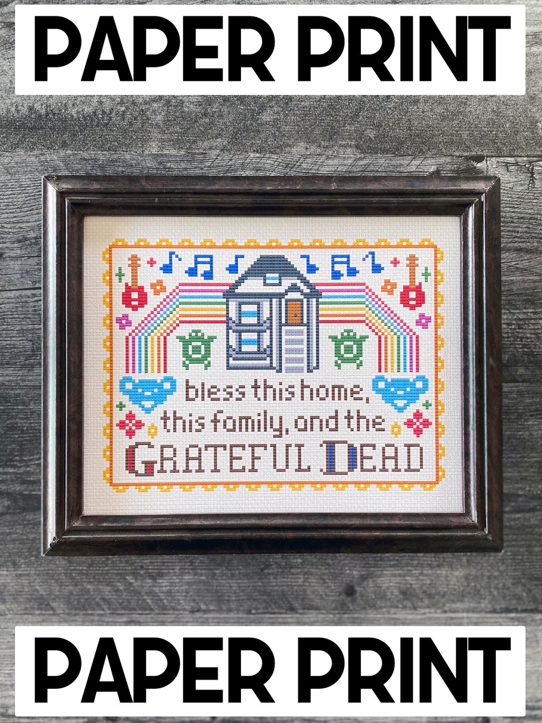 Bless This Grateful Hippie Jamband San Francisco Home PAPER ART PRINT ...