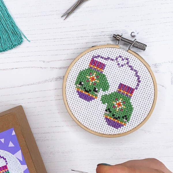 Mini Mitten Cross Stitch - Etsy