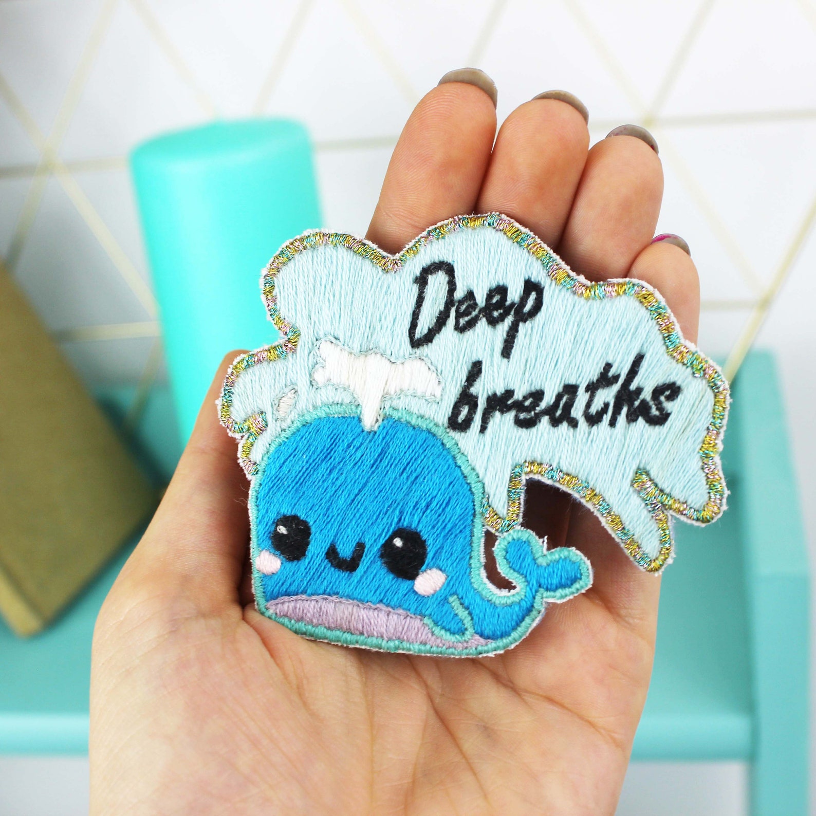 Whale Patch Embroidery Kit Embroidery for Beginners | Etsy