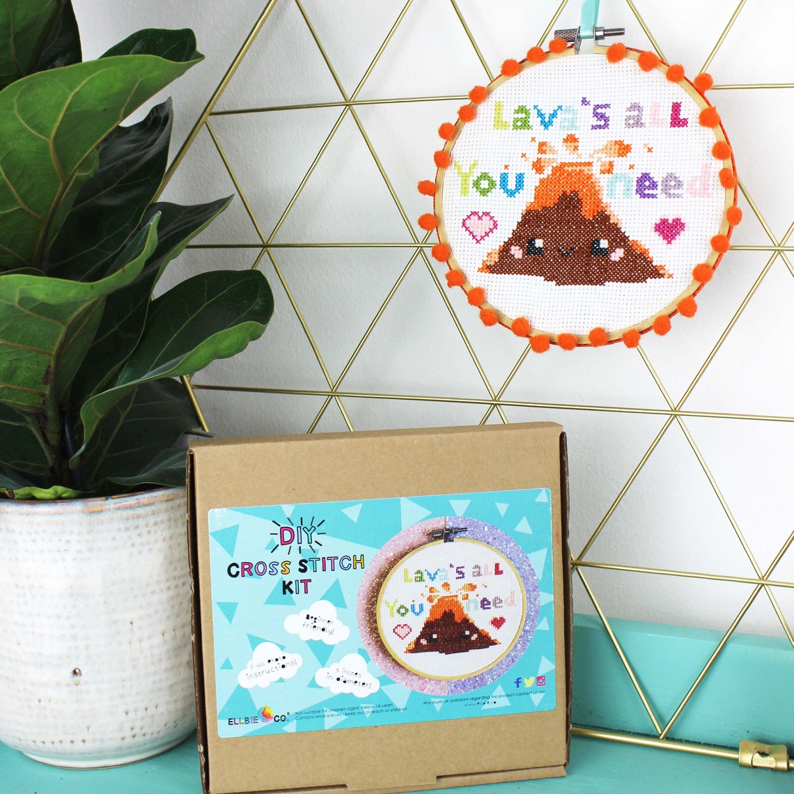 Volcano Cross Stitch Kit Craft Kit - Etsy