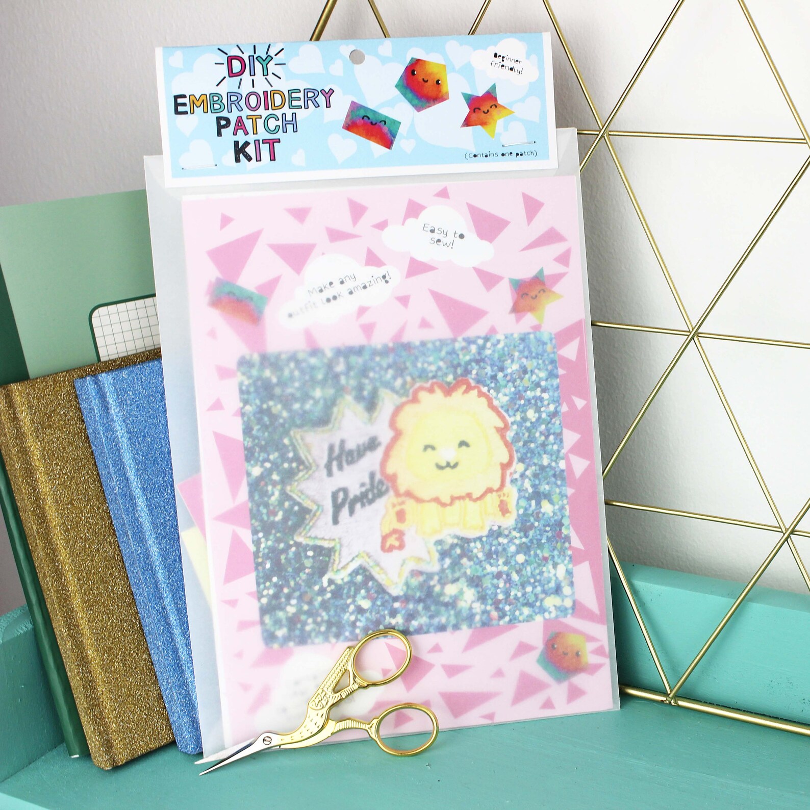 Lion Embroidery Patch Kit Beginners Craft Kit | Etsy