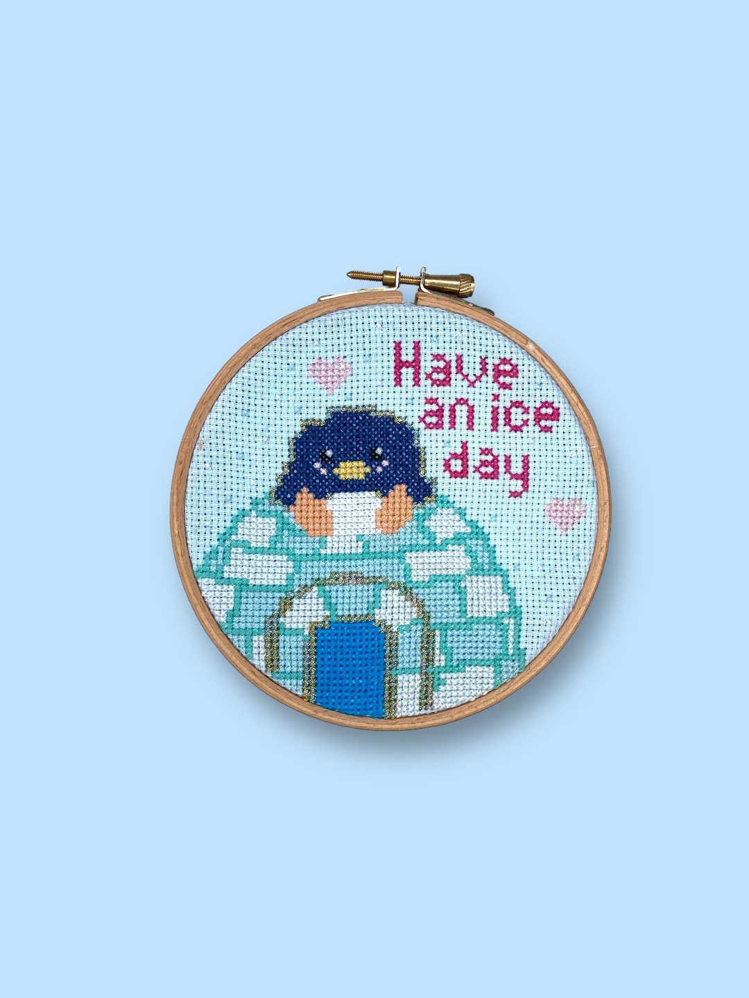 Penguin Cross Stitch, Baby Penguin Craft Kit, Baby Penguin Gift, Winter ...