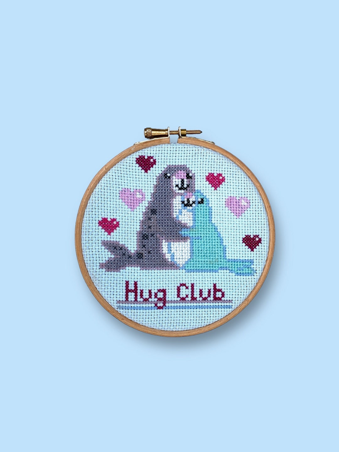 Seal Craft Kit, Hug Stitching, Baby Seal Cross Stitch Kit, Hug Crafting ...