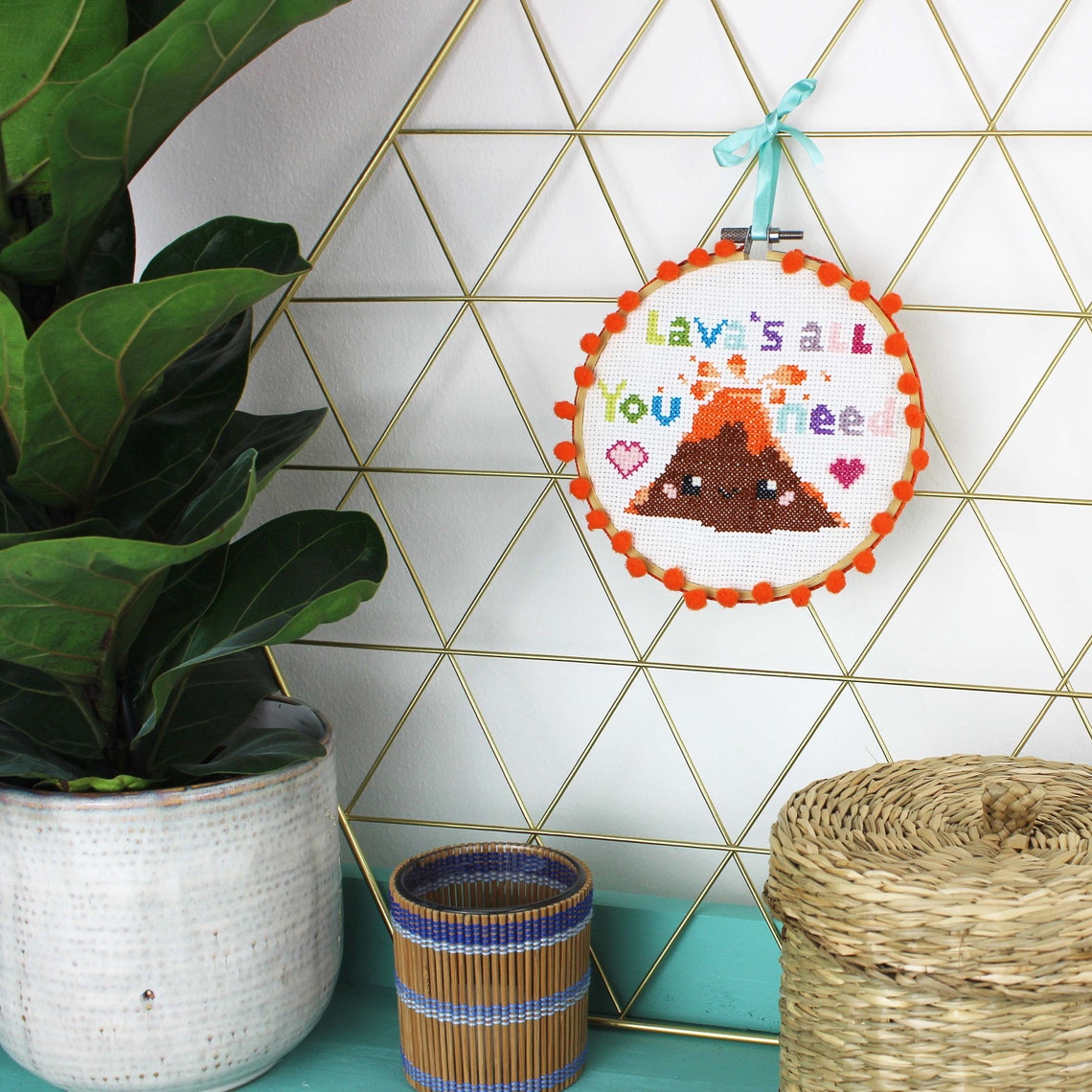 Volcano Cross Stitch Kit Craft Kit - Etsy