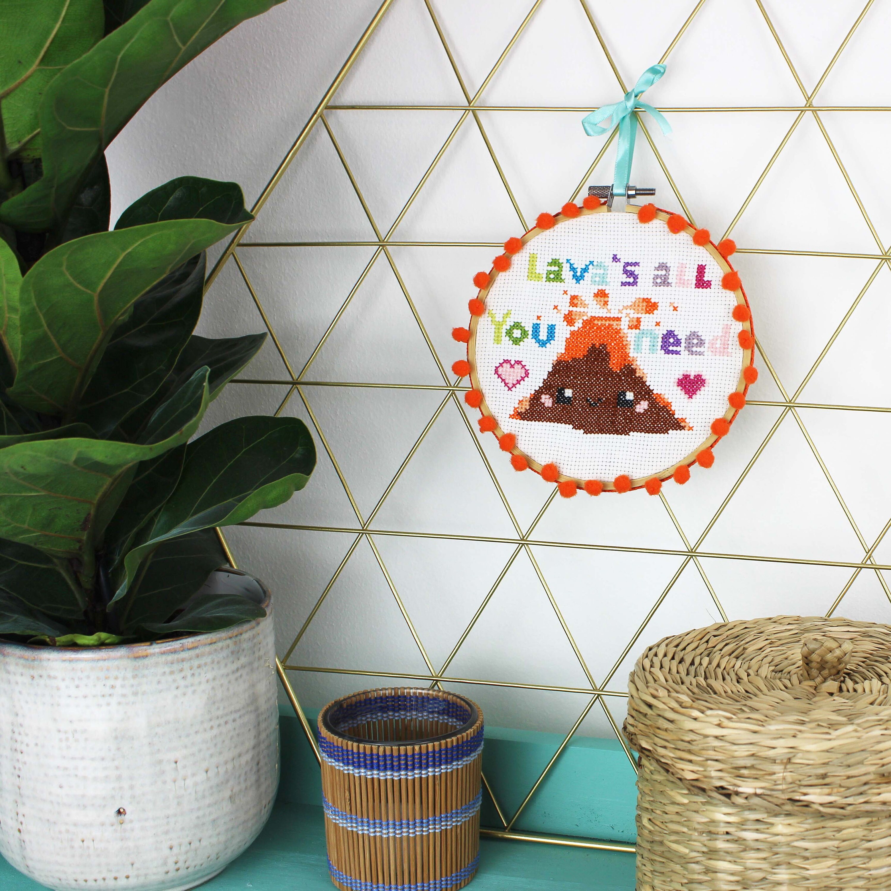 Volcano Cross Stitch Kit Craft Kit - Etsy