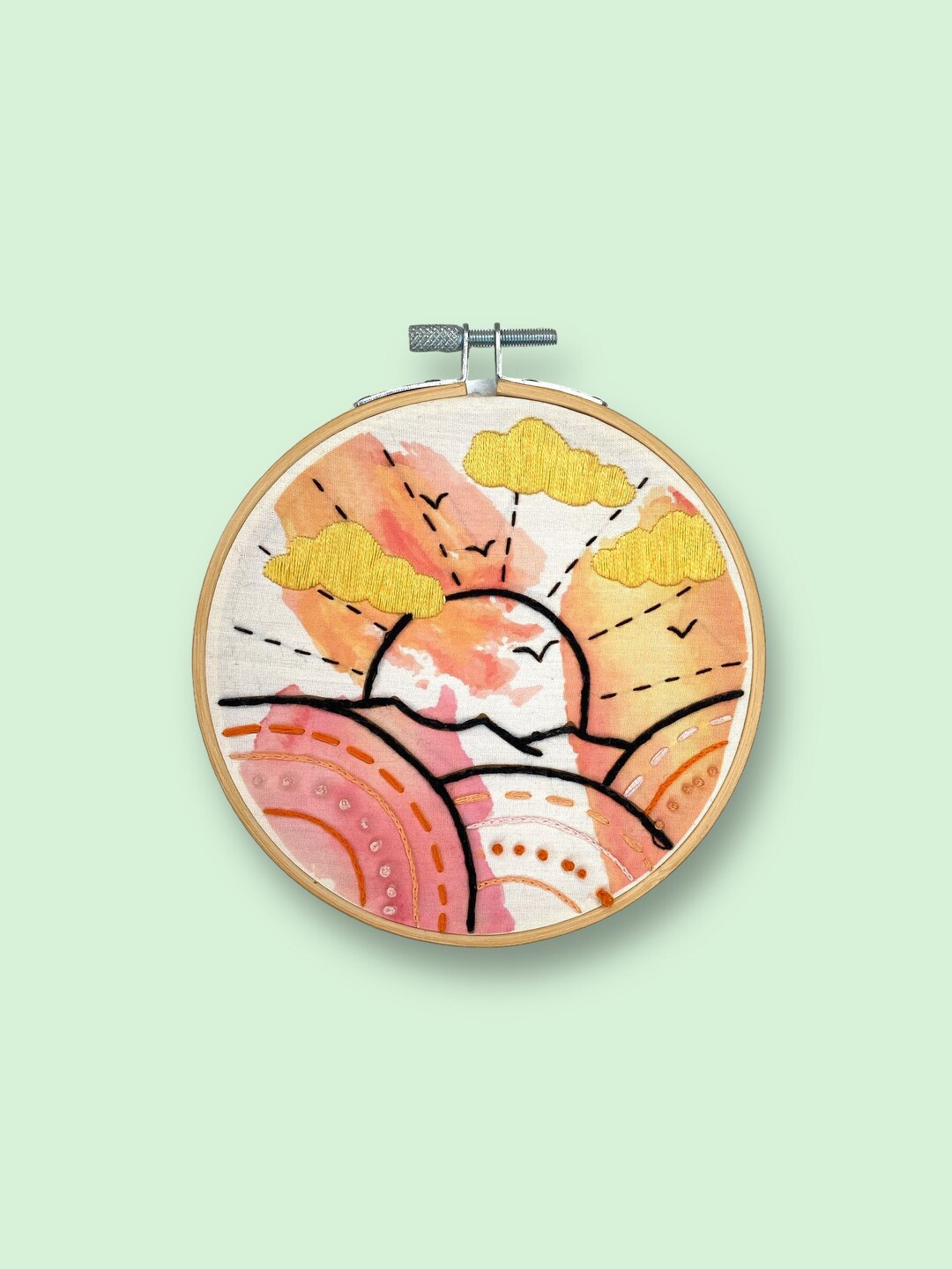 Sunset Embroidery, Sunset Embroidery Kit, Sunset Craft Kit, Sunset ...