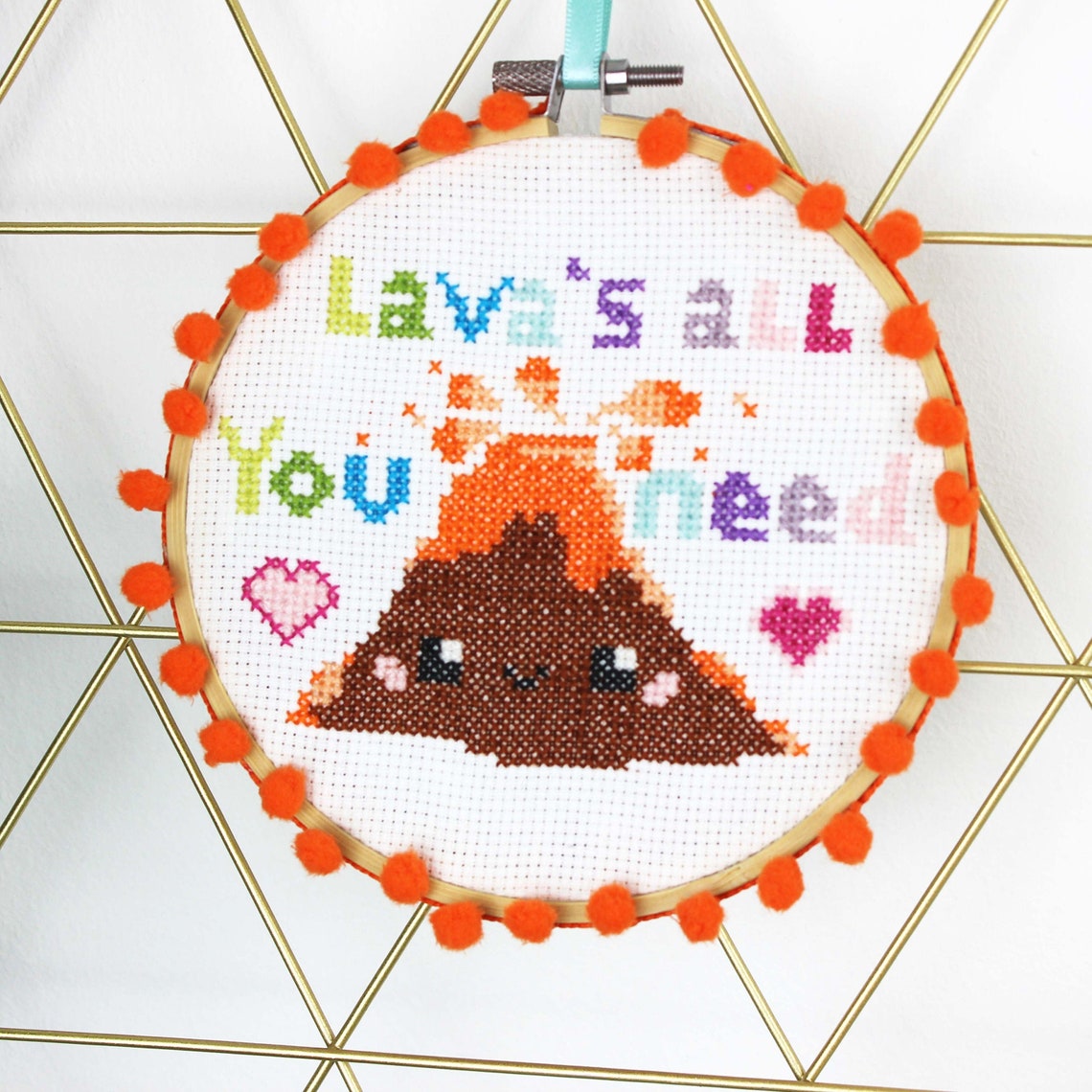 Volcano Cross Stitch Kit Craft Kit - Etsy