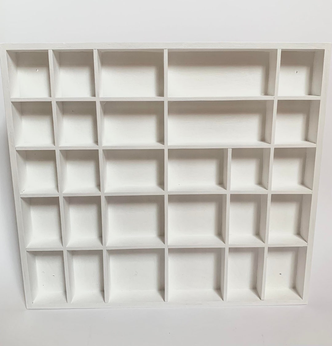 White Wooden Display, 28 Compartments Spice Rack, Knick Knack ...
