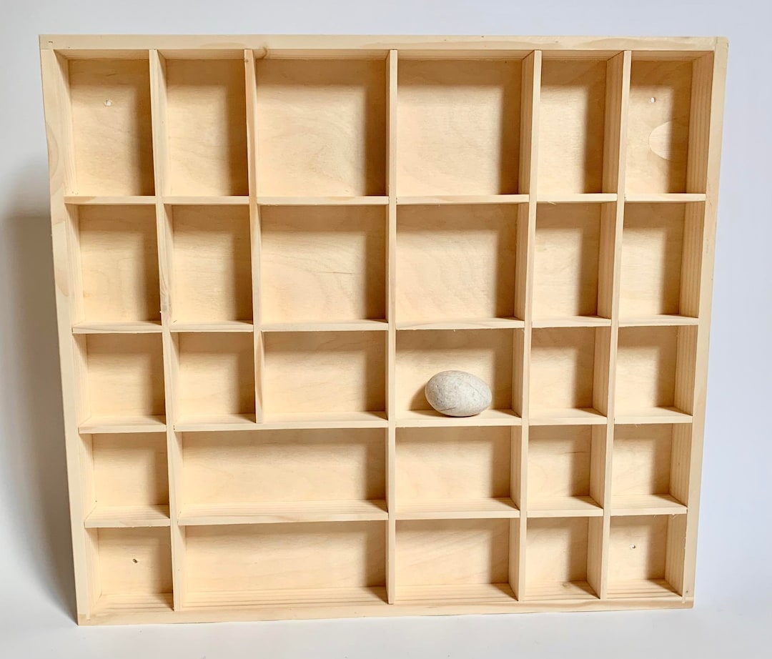 Wooden Display, 28 Compartments Spice Rack, Knick Knack Collection ...