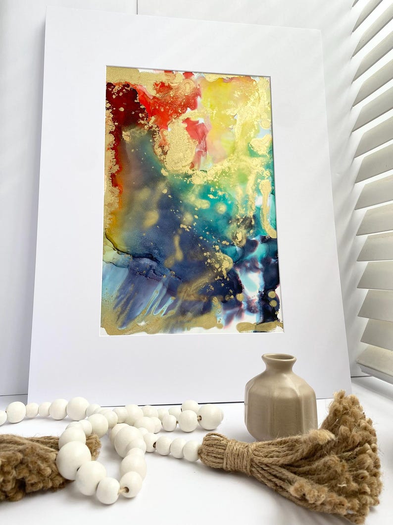 18x24 Original Rainbow Abstract Painting, Maximalist Wall Art, Funky ...