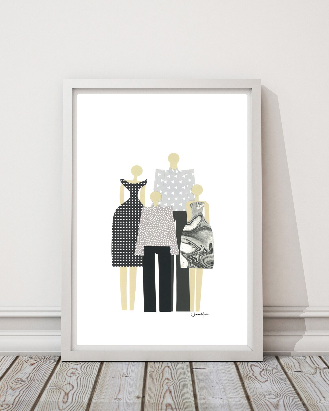 Printable Family Portrait Family Art Portrait Minimalist | Etsy