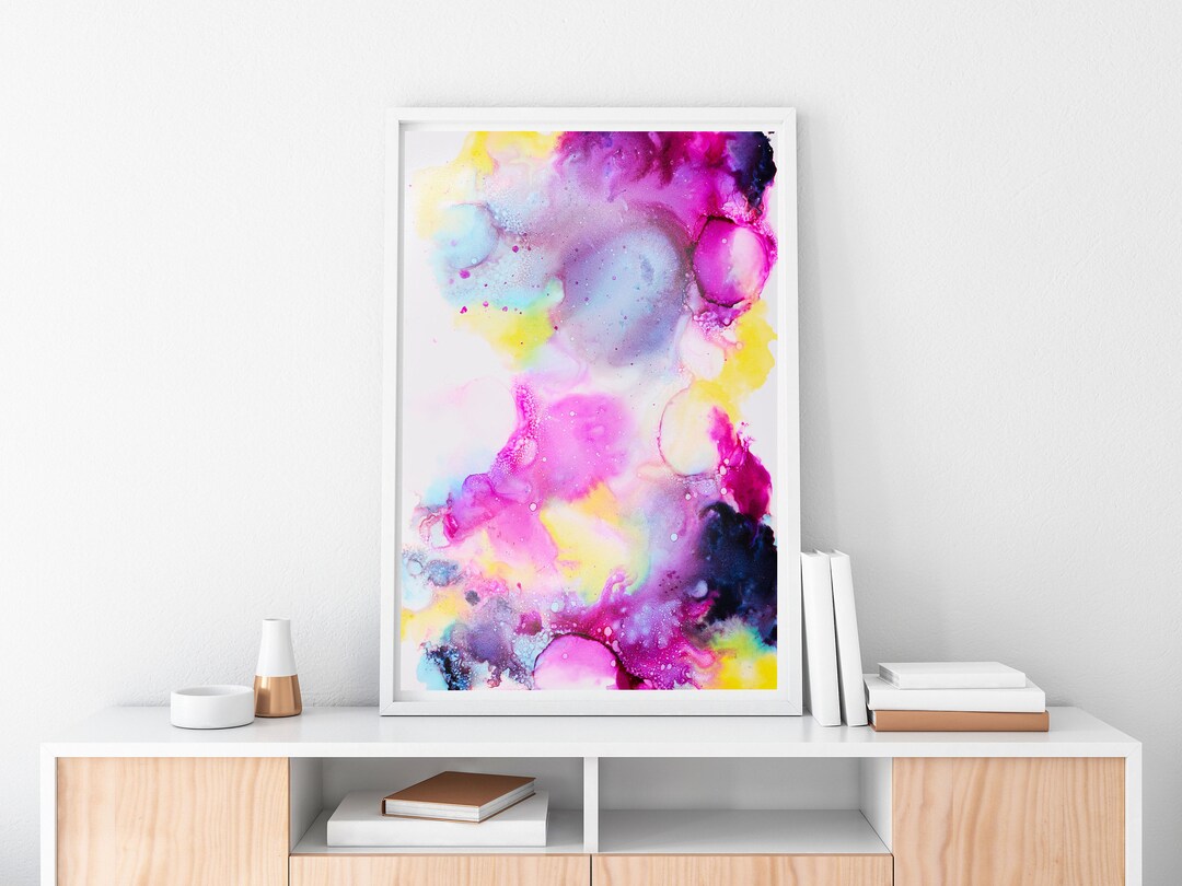 Fluid Art, Girly Wall Art, Hot Pink Decor, Pastel Wall Art, Feminine ...