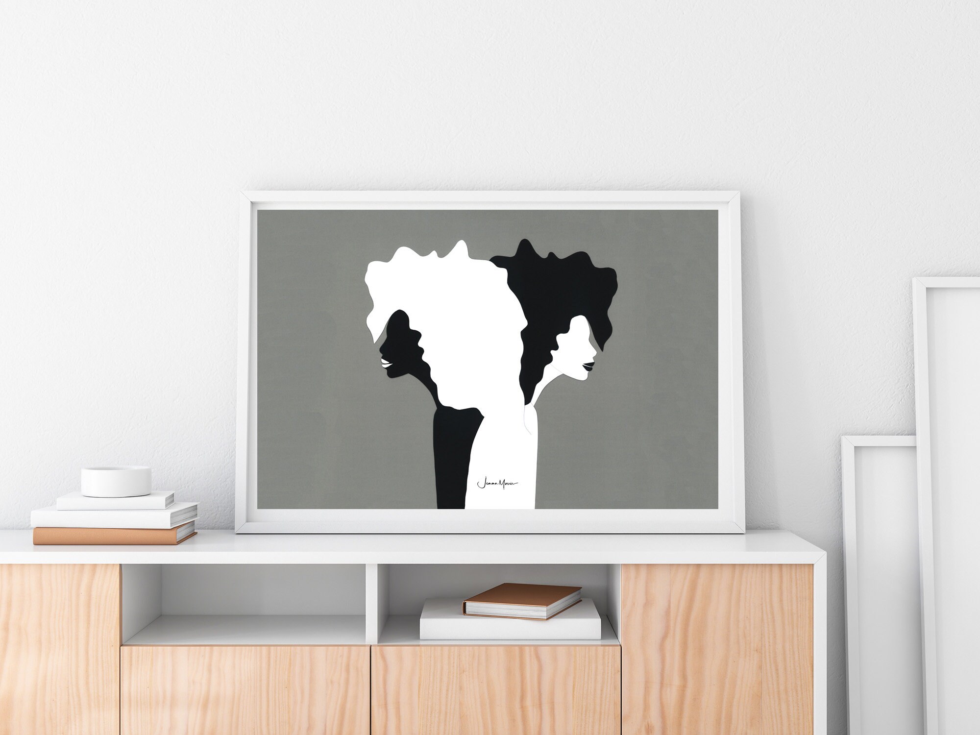 Black and White Women printable Affordable art minimalist | Etsy