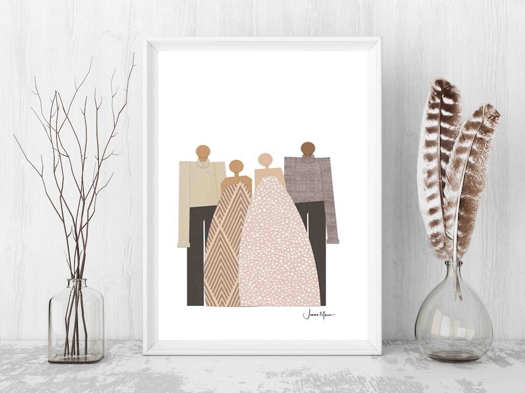 Faceless Portrait, Family Portrait, Big Sister Gift, Mothers Day ...